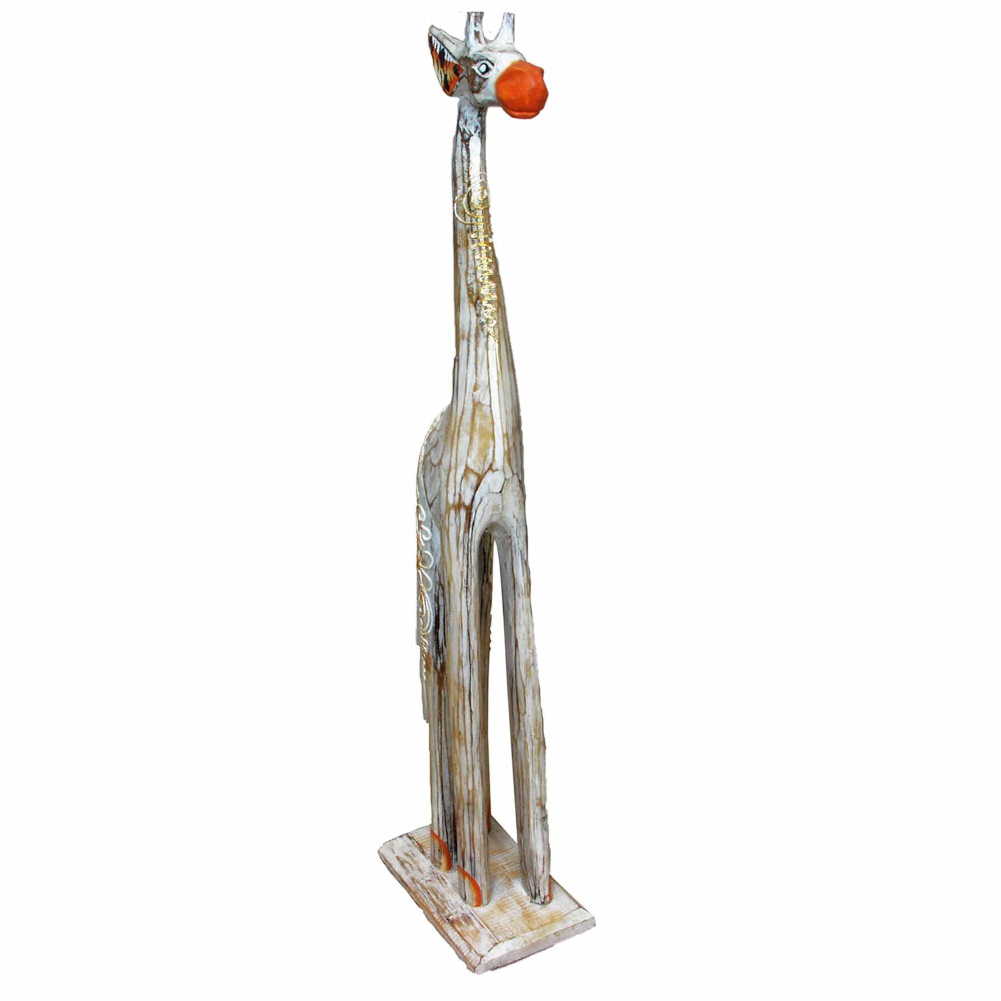 Albesia Native Wood Tall Hand-crafted Giraffe Statues Striking Designs ...