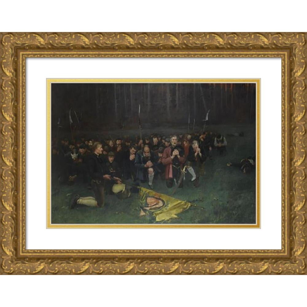 Albin Egger Lienz 14x11 Gold Ornate Wood Frame and Double Matted Museum ...