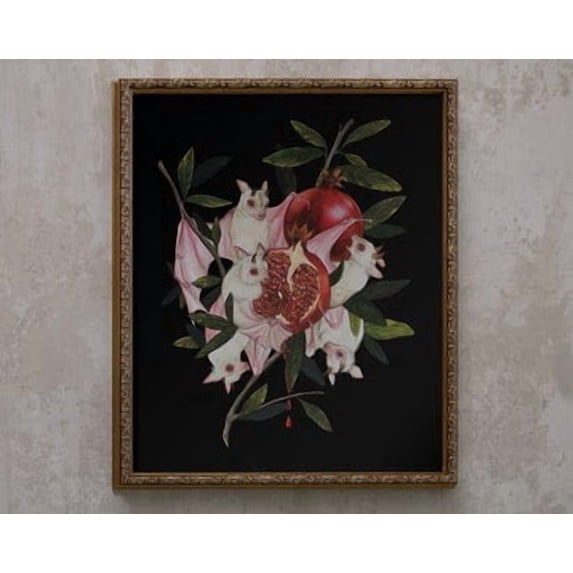 Albino Fruit Bats Pomegranate Dark Academia Giclee Poster From Original ...