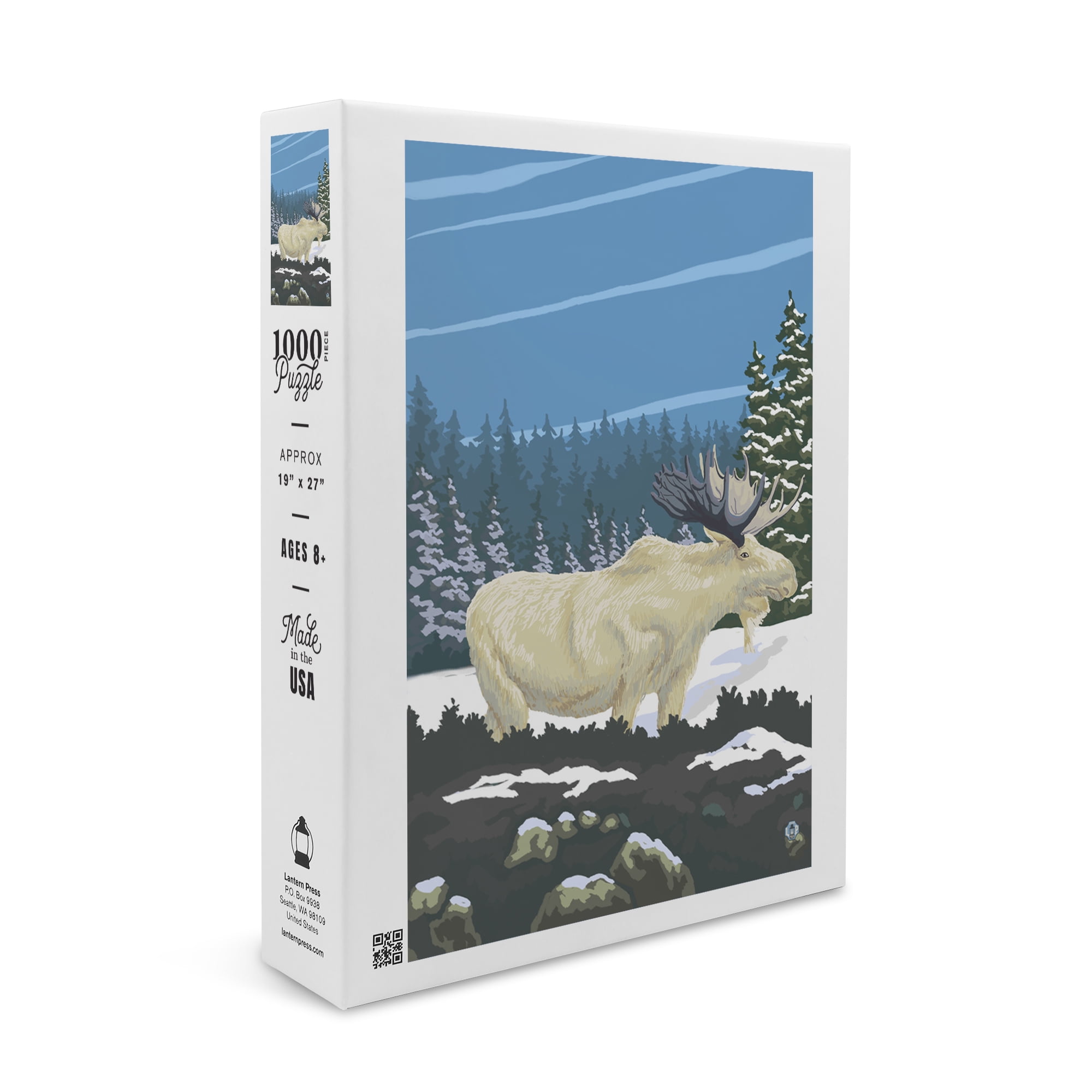 Albino Moose (1000 Piece Puzzle, Size 19x27, Challenging Jigsaw Puzzle ...