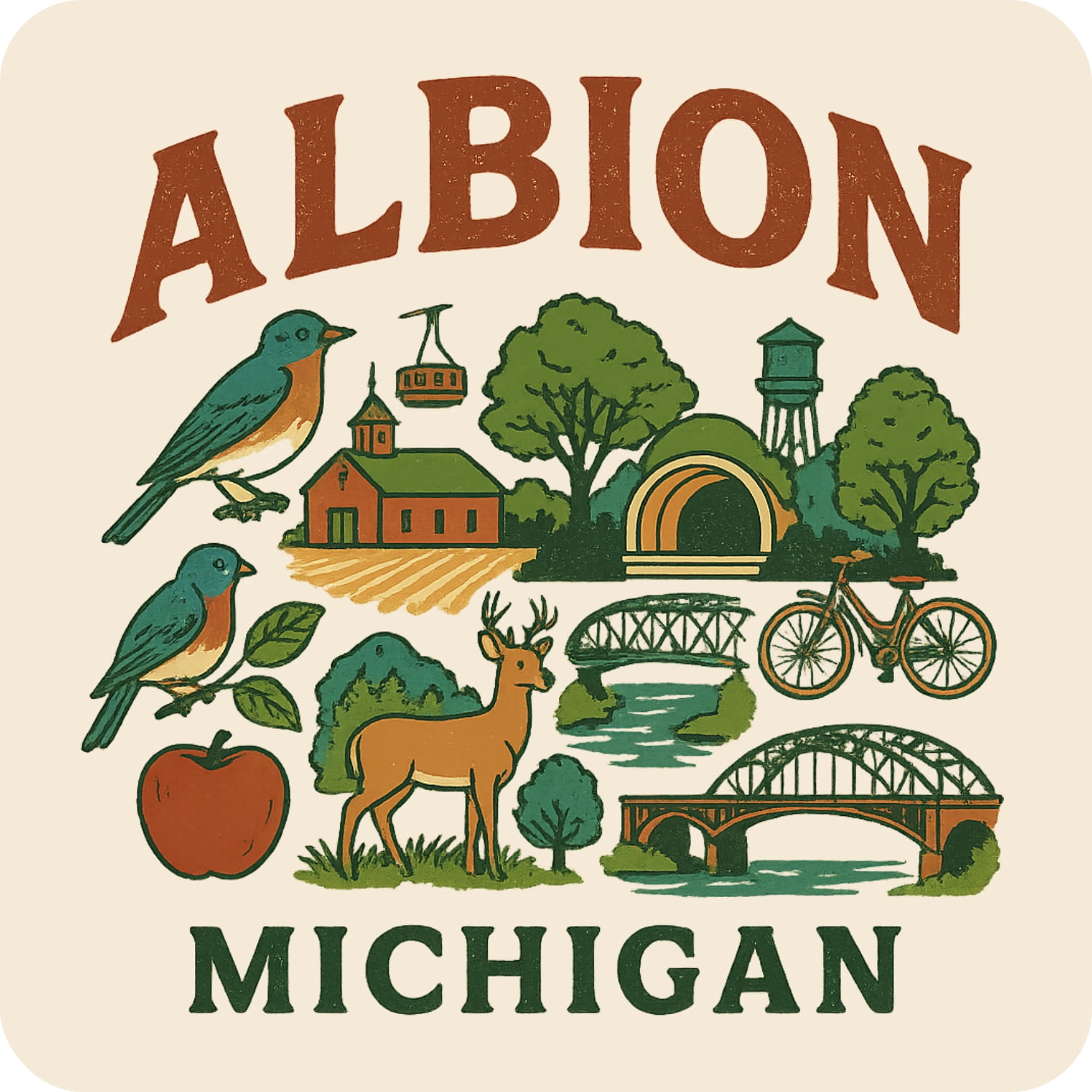 Albion Michigan Keepsakes Souvenir Vinyl Sticker – Destination Travel ...