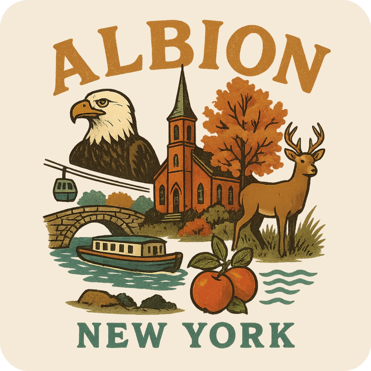 Albion New York Keepsakes Souvenir Vinyl Sticker – Destination Travel ...