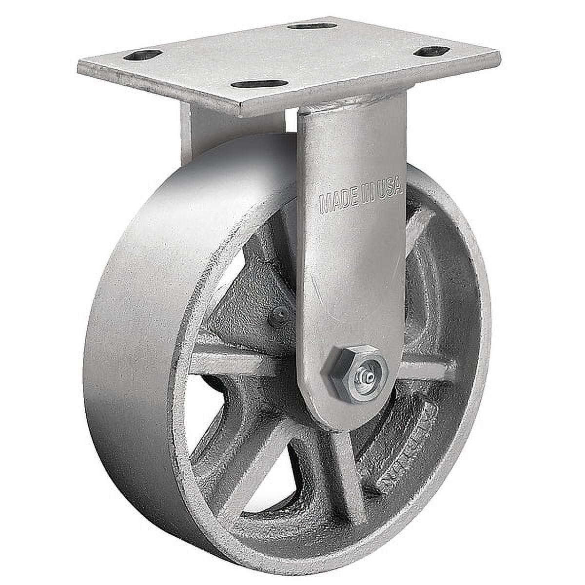 Albion 8" X 2" Cast Iron Rigid Caster, No Brake, Loads Up To 1250 lb ...