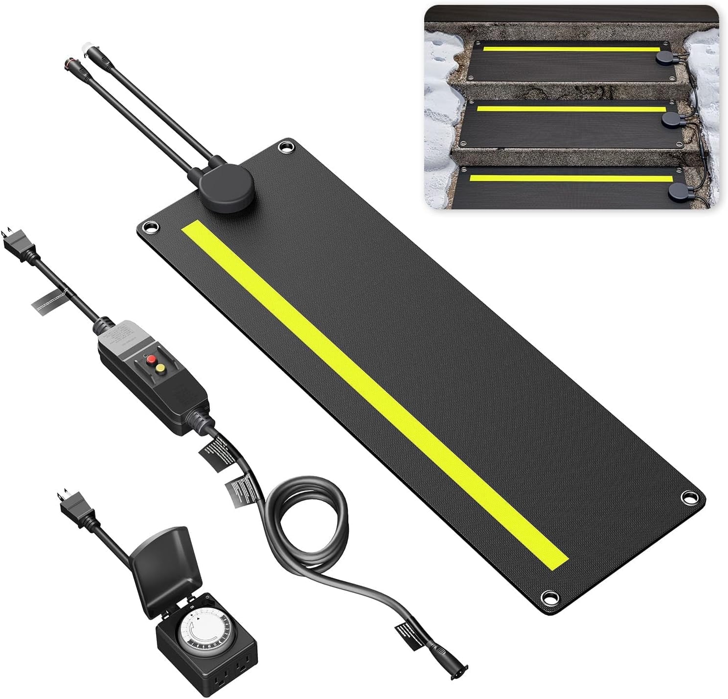 Jocisland 10x30 in Snow Melting Mats, Non-Slip Rubber Heated Mats ...