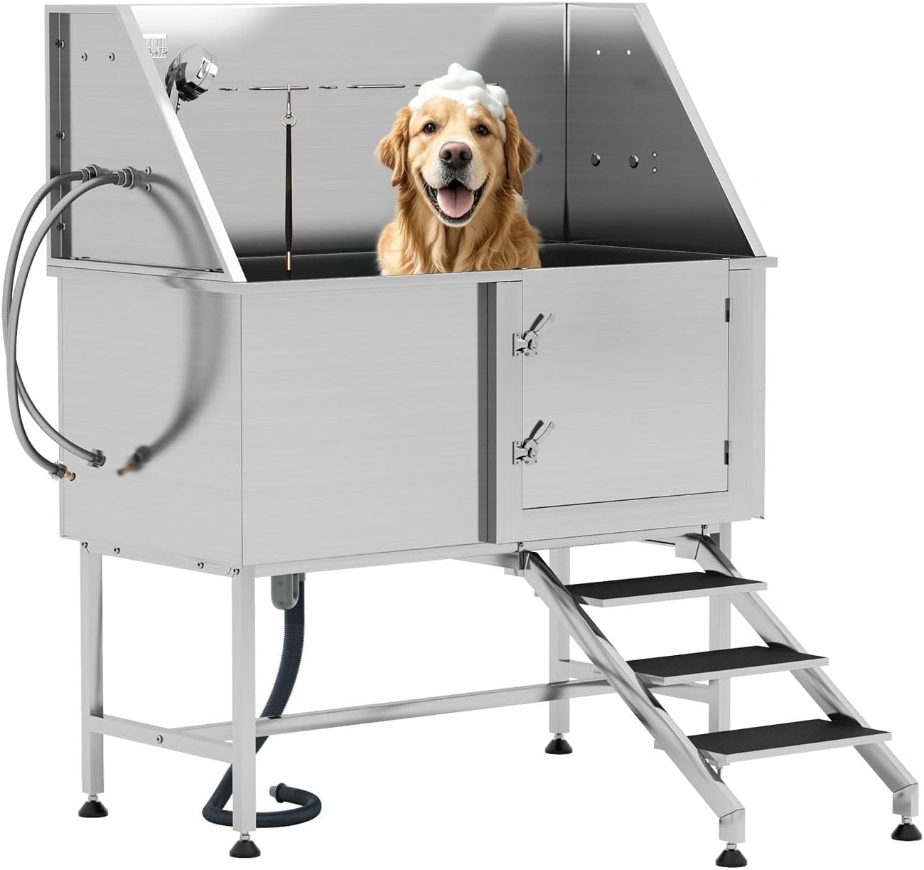 Jocisland 50 in L Professional Dog Washing Station with Stairs, 304 ...