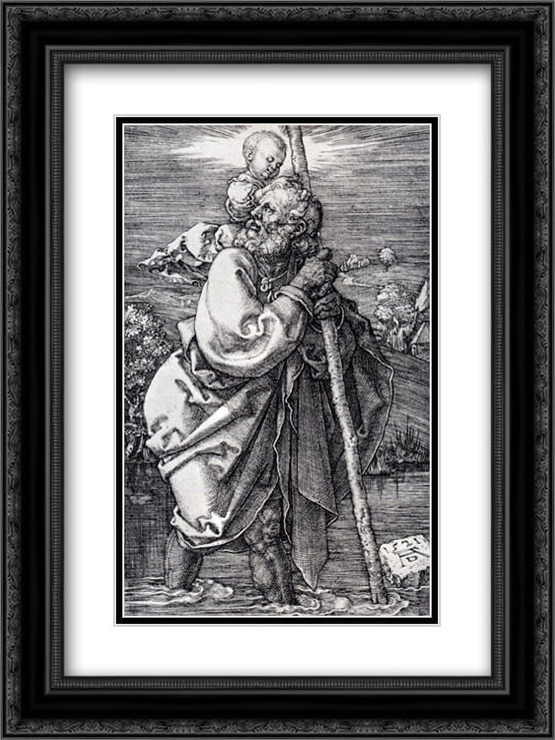 Albrecht Durer 2x Matted 18x24 Black Ornate Framed Art Print 'St ...