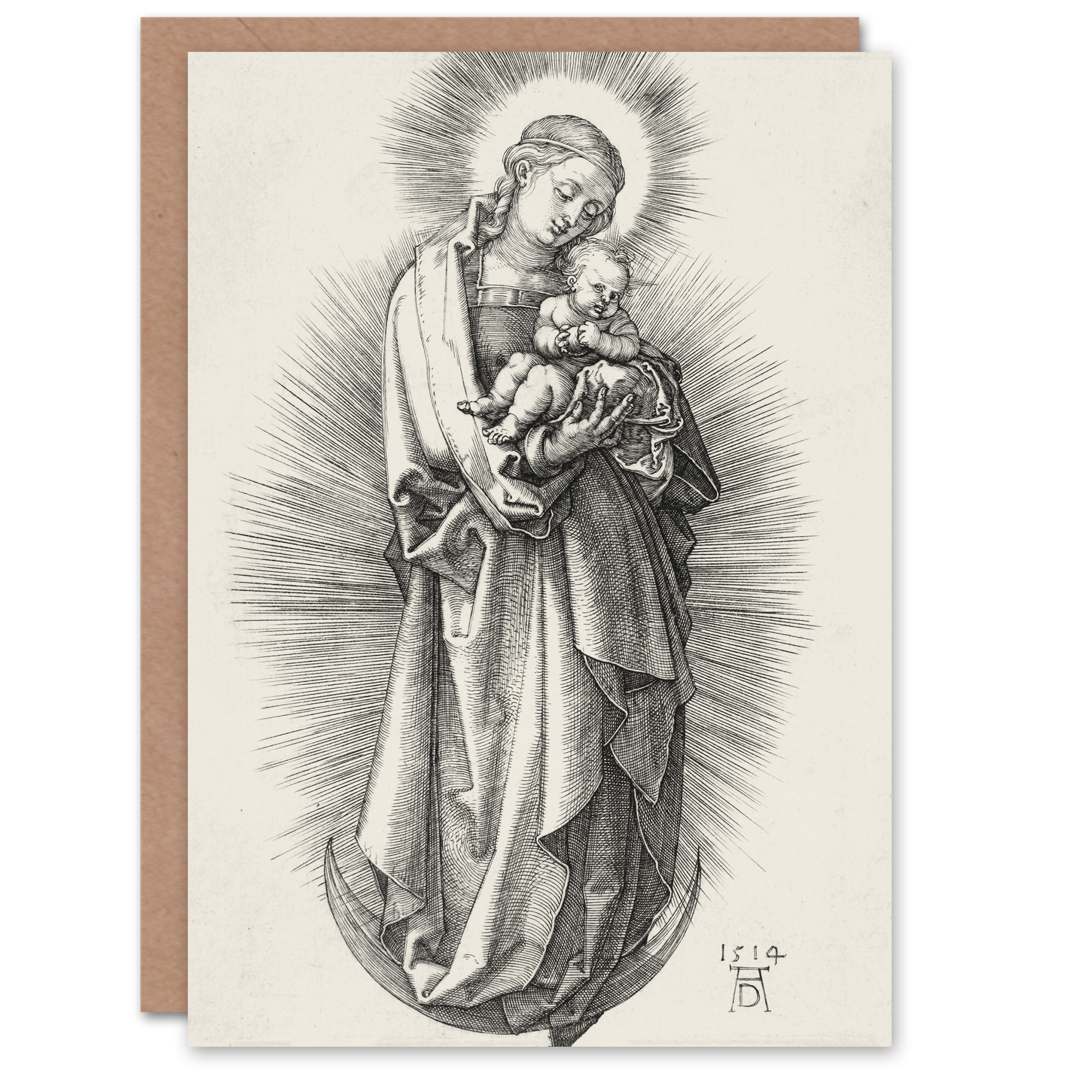 Albrecht Durer Art Card The Virgin on a Crescent Moon - Walmart.com