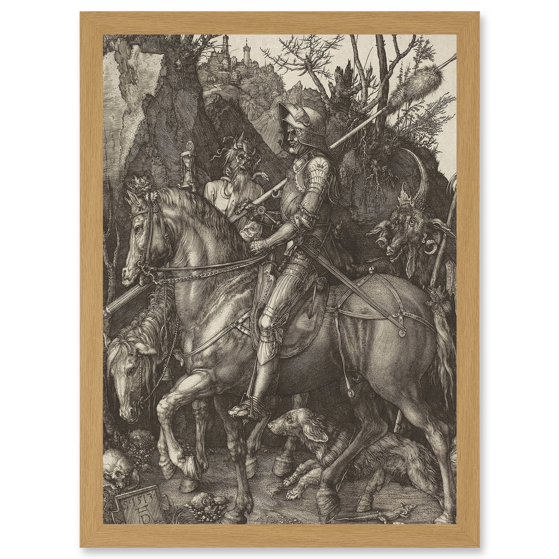 Albrecht Durer Knight Death Devil A4 Artwork Framed Wall Art Print ...