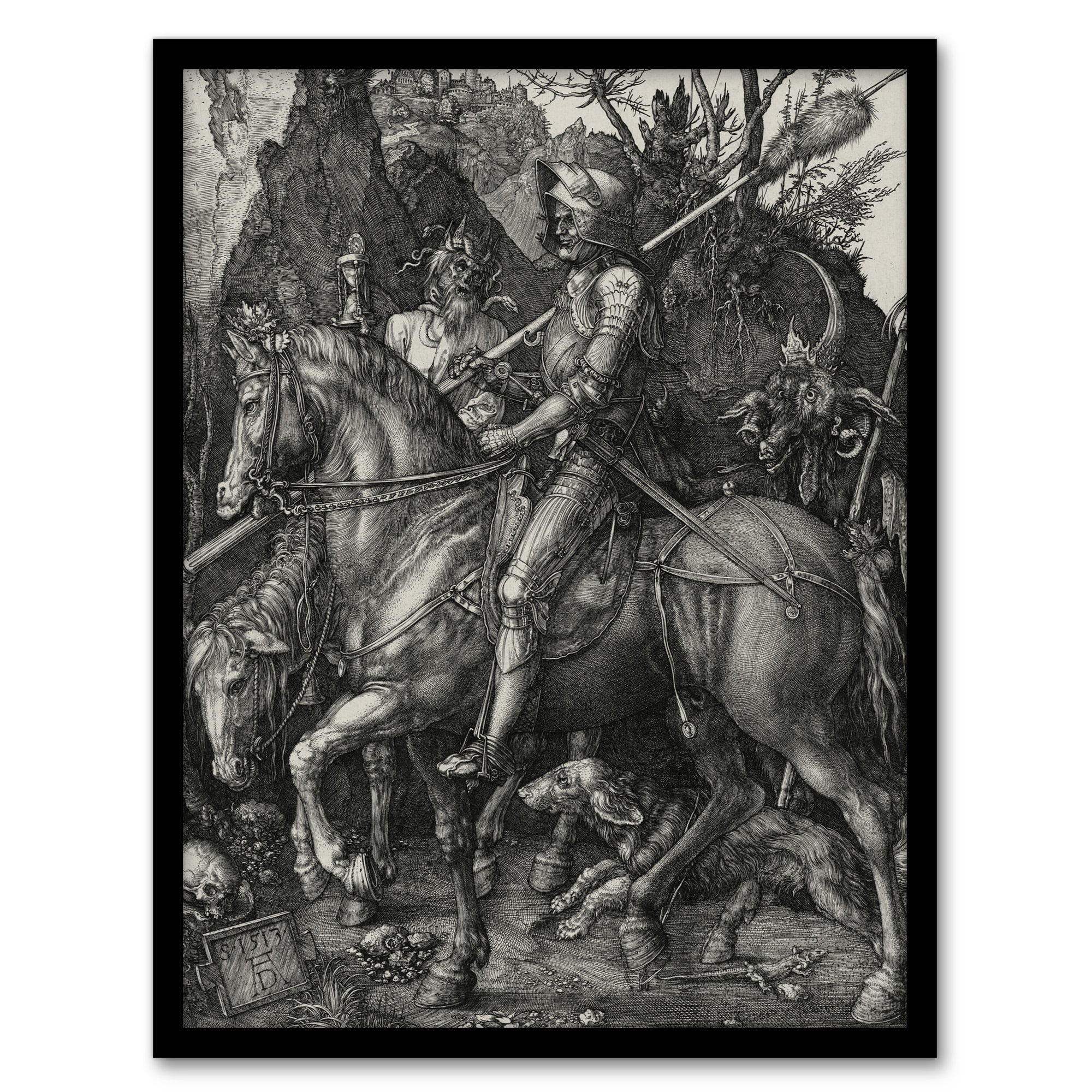 Albrecht Durer Knight Death and the Devil Framed Wall Art Picture Print ...