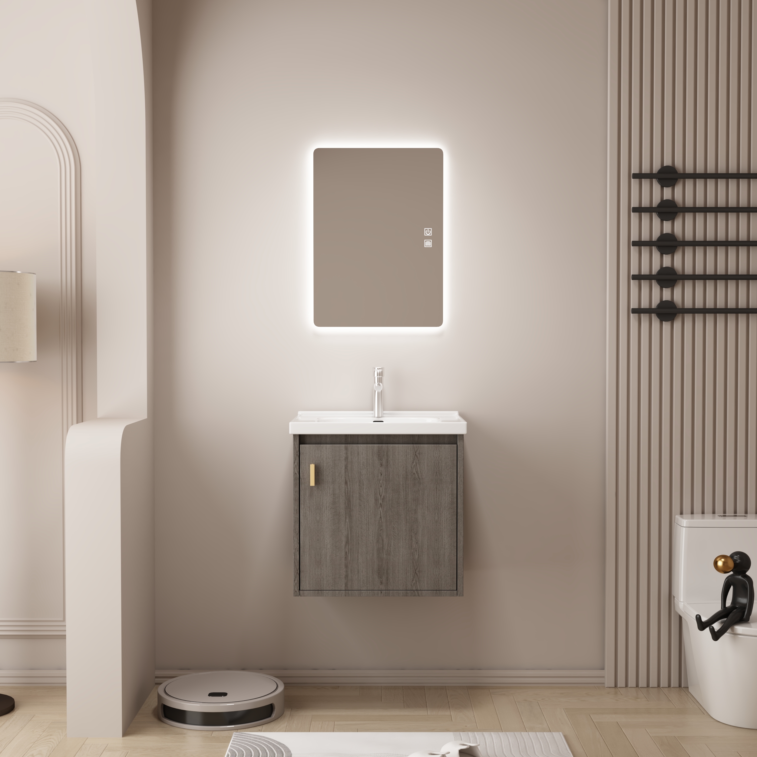 30" Bathroom Vanity with Sink, Multi-functional Bathroom Cabinet with ...