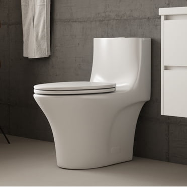 Two-Piece Elongated Toilet with Power Flush 1.28 GPF, ADA Comfort ...