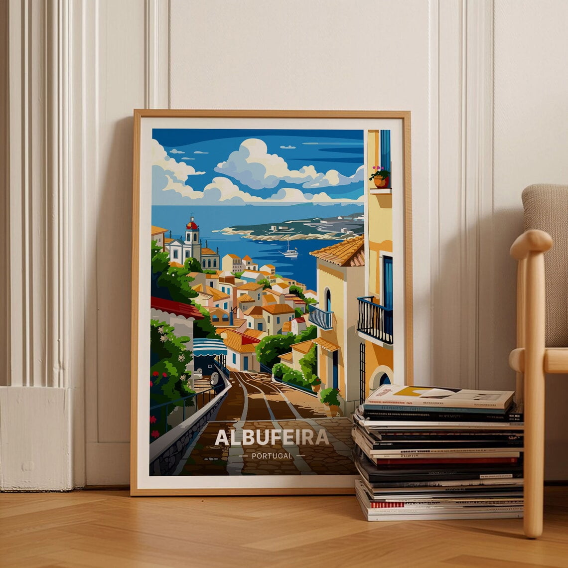 Albufeira And Cascais Travel Posters, Portugal Inspired Wall Art, Home ...