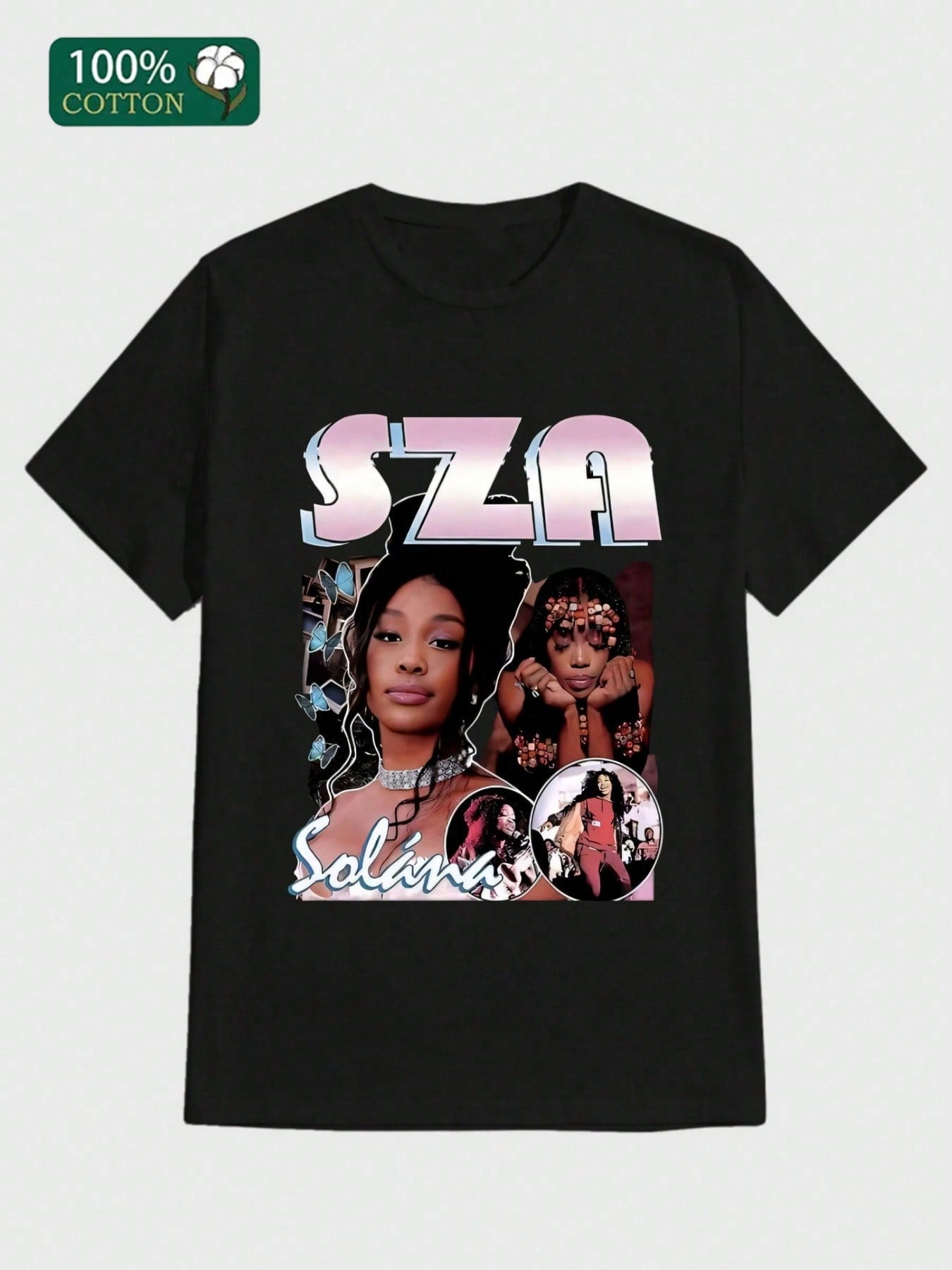 Album Cover Casual Print, Comfortable and Versatile, Letter Pattern Pure Cotton 220g Printed T ...