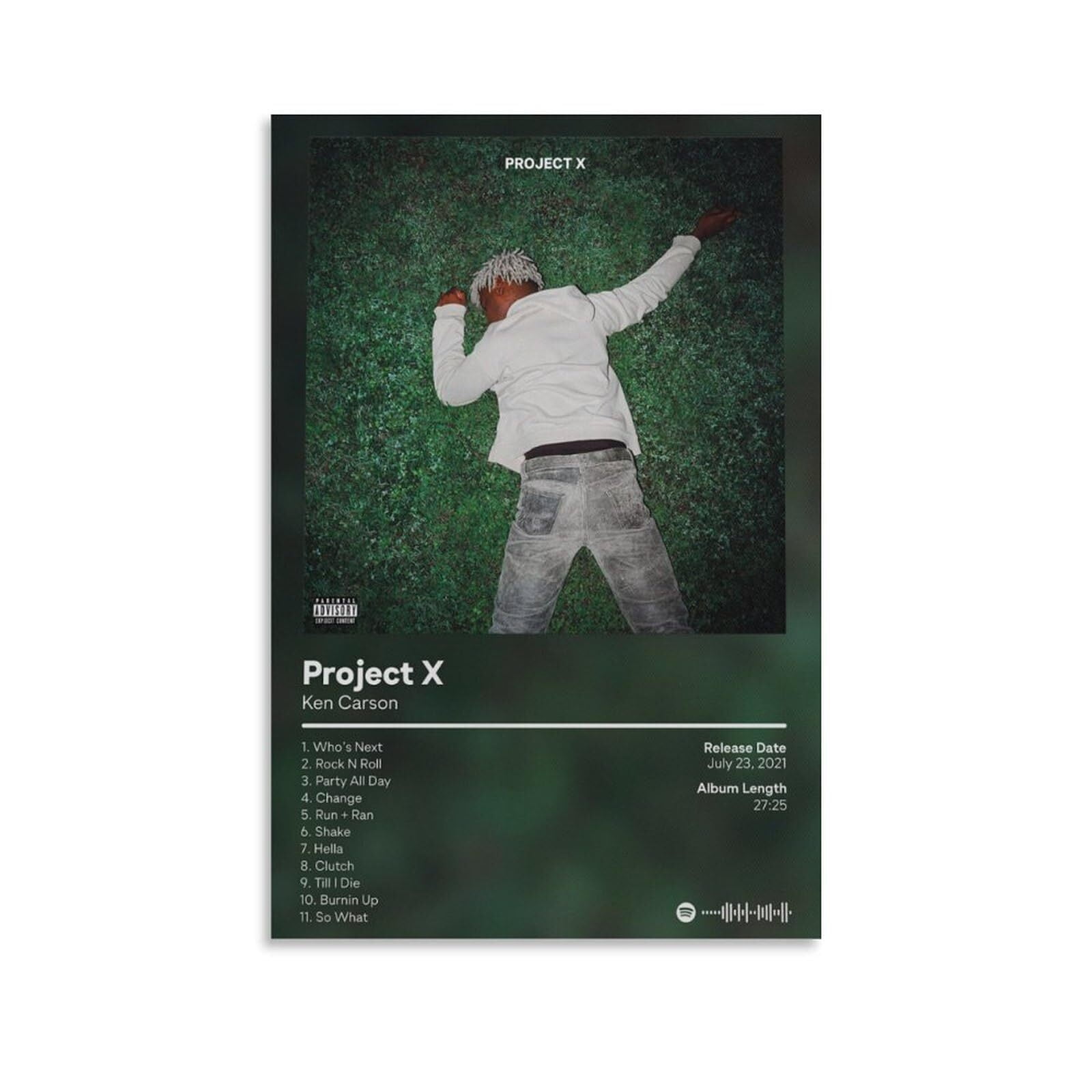 Album Cover Ken Carson Project X Poster Canvas Wall Art Posters For Room Aesthetic And ...