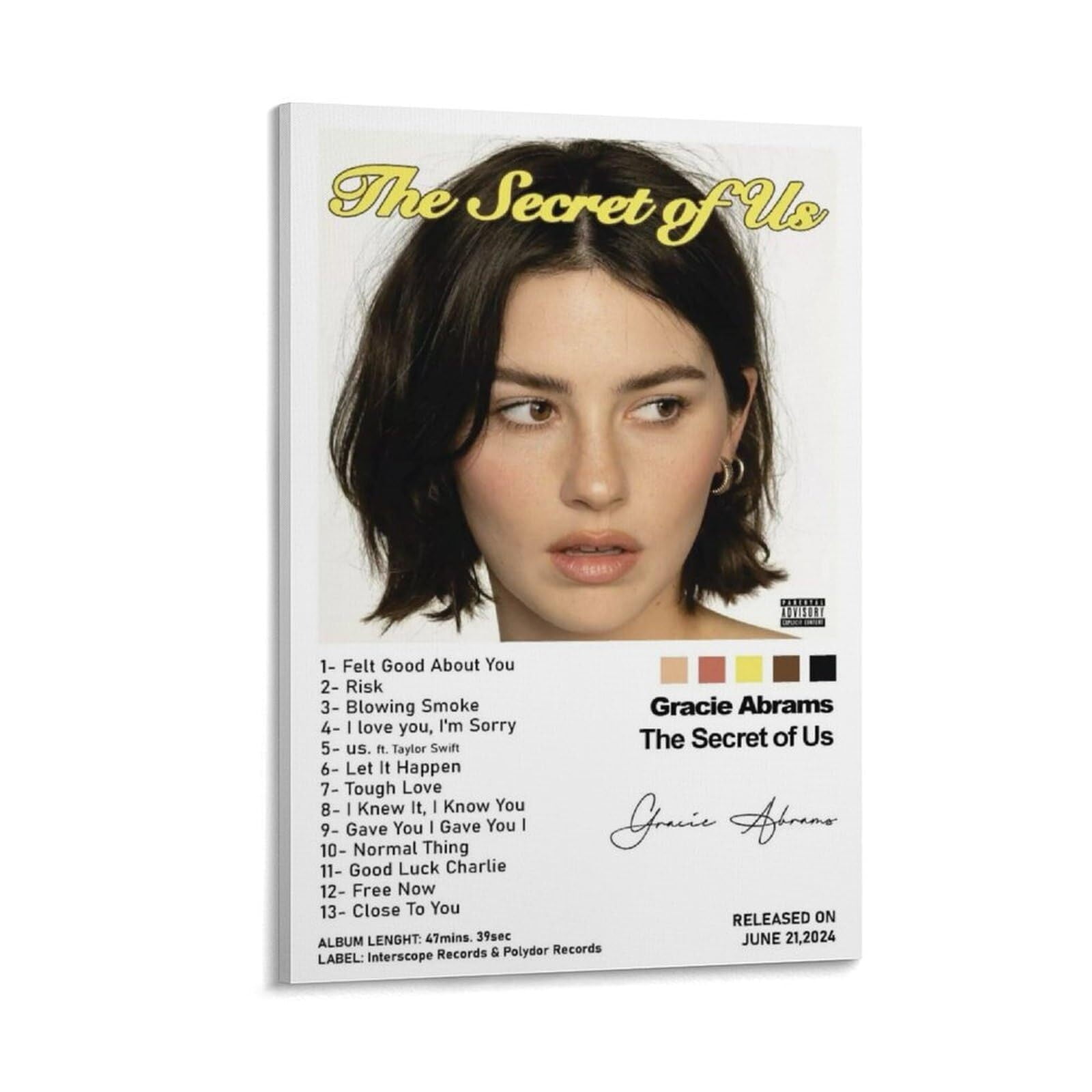 Album Gracie Abrams The Secret of Us Poster Canvas Wall Art Posters For Room Aesthetic And Decor ...