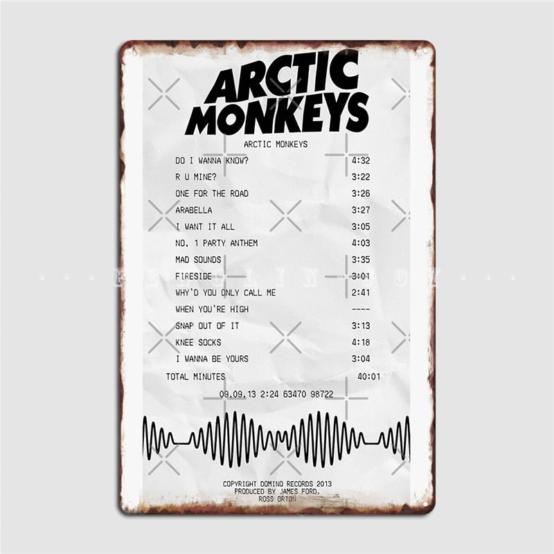Album Receipt Poster Metal Plaque Cinema Garage Wall Decor Cave Pub ...