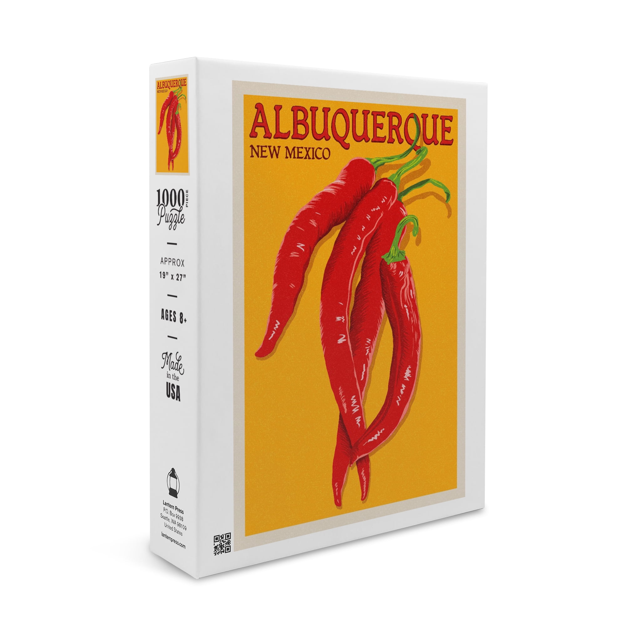 Albuquerque, New Mexico, Red Chiles, Letterpress (1000 Piece Puzzle ...