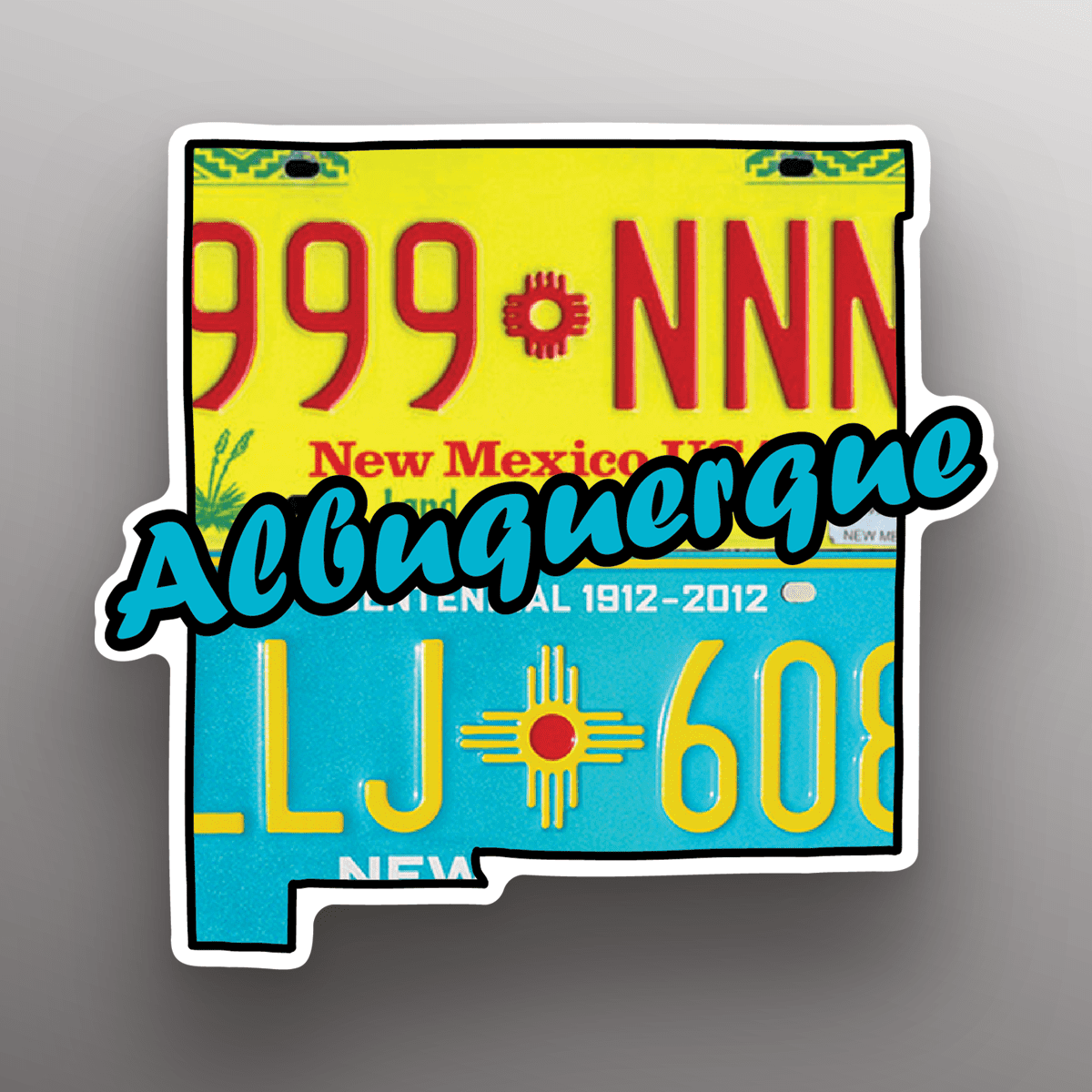 Albuquerque New Mexico State Shape Great Gift Idea Single 5 Inch Magnet ...