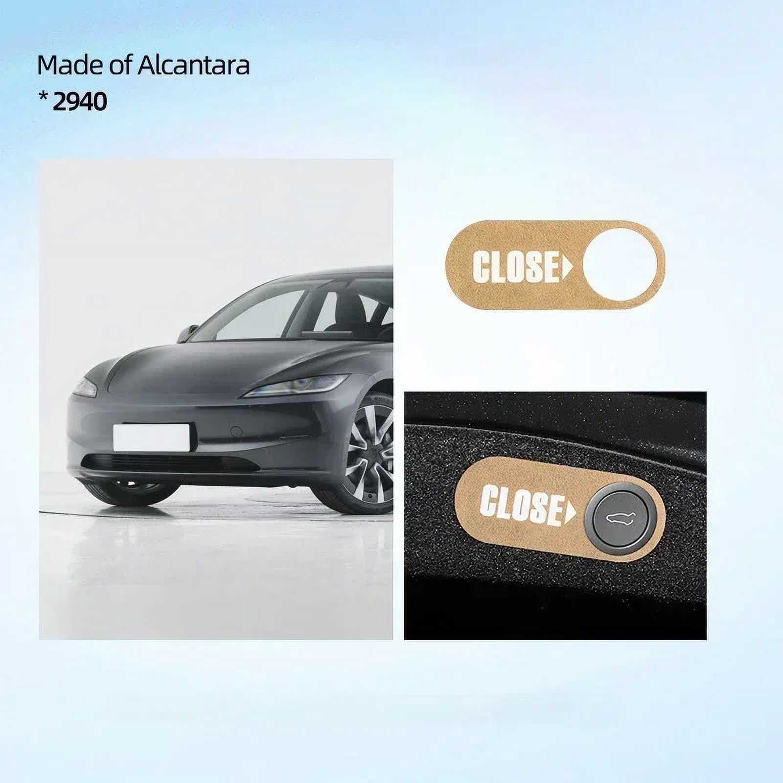 Alcantara Suede Car Rear Trunk Switch Button Sticker For Tesla Model 3 ...