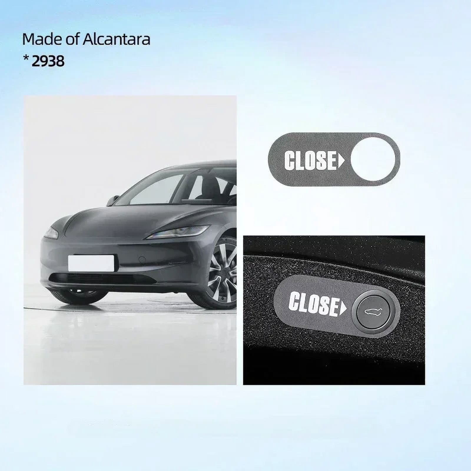 Alcantara Suede Car Rear Trunk Switch Button Sticker For Tesla Model 3 ...