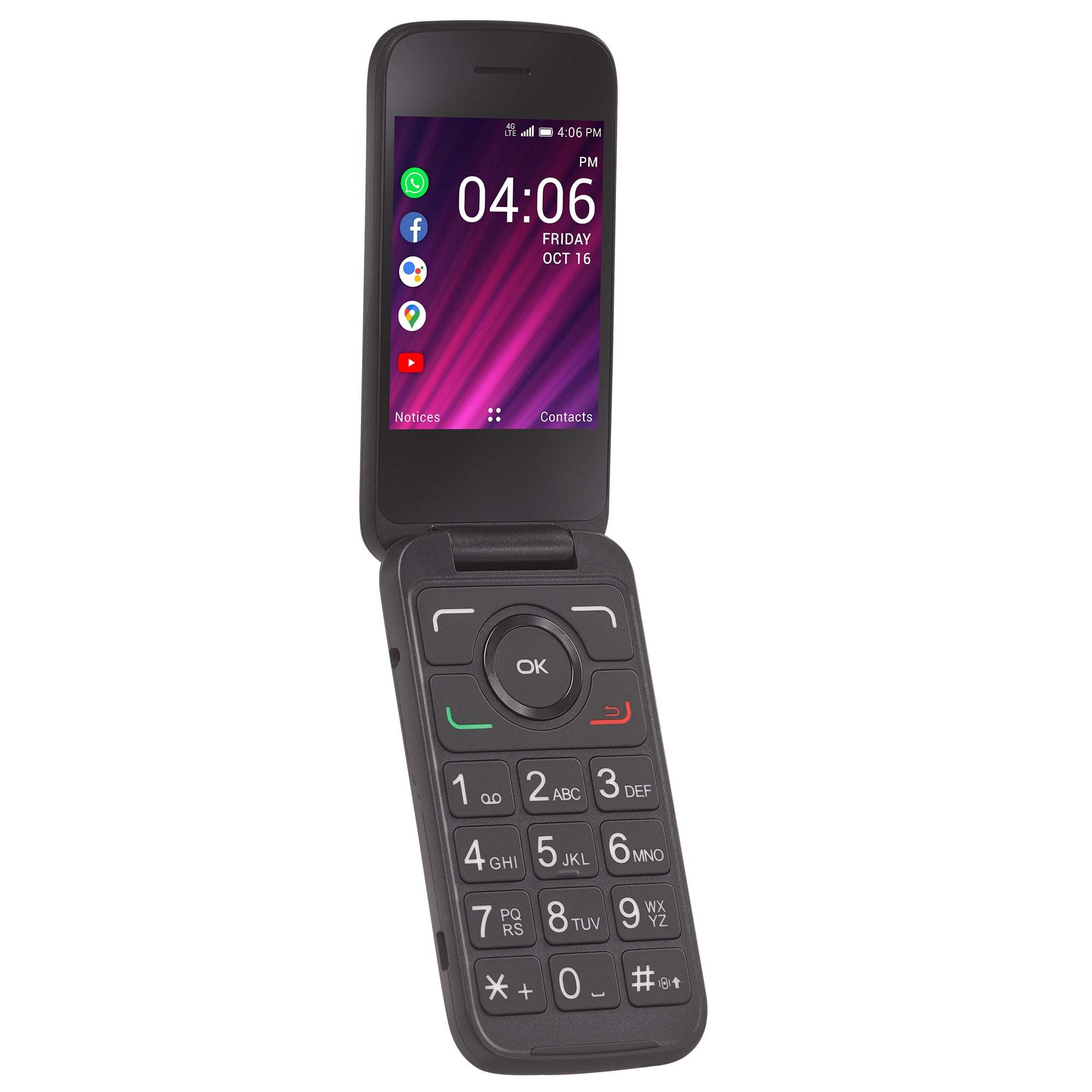 Alcatel My Flip 2 | Prepaid Flip phone | TCL Tracfone | Black - 4 GB | Brand New - Walmart.com