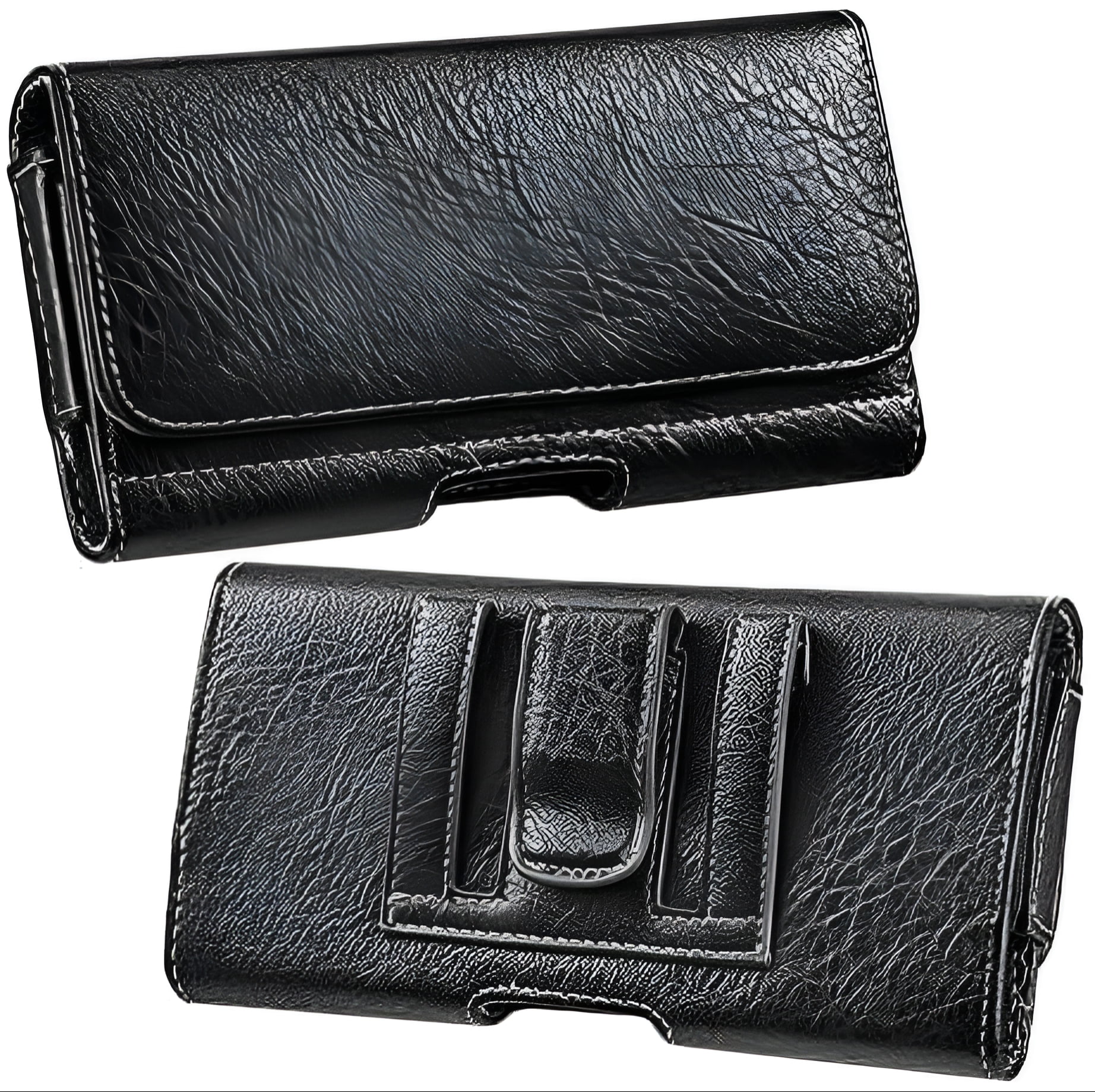 Alcatel TCL A3X A600DL Premium Horizontal Leather Carrying Case Holster ...