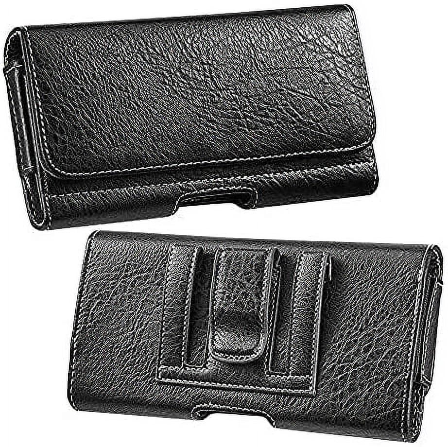 Alcatel TCL A3X A600DL Premium Horizontal Leather Carrying Case Holster ...