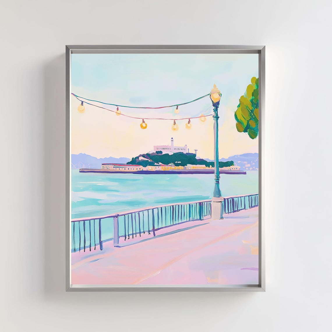 Alcatraz Island Art Print, San Francisco Waterfront, Trendy Coastal ...