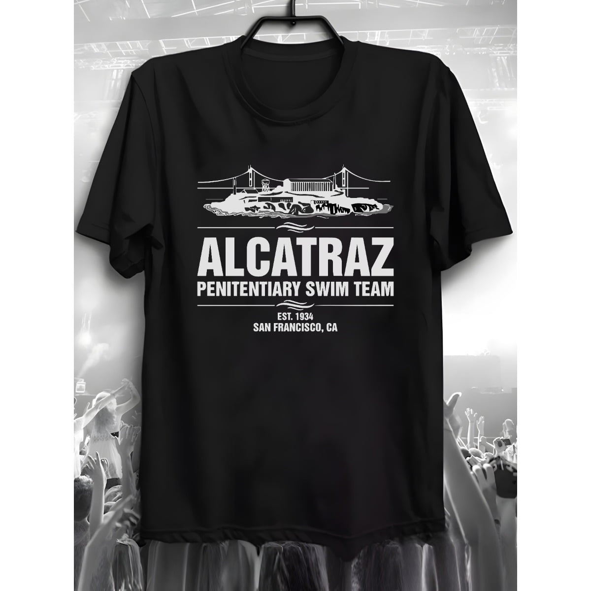 Alcatraz Penitentiary Swim Team T-Shirt Jail Prisoner Tee Short-Sleeve ...