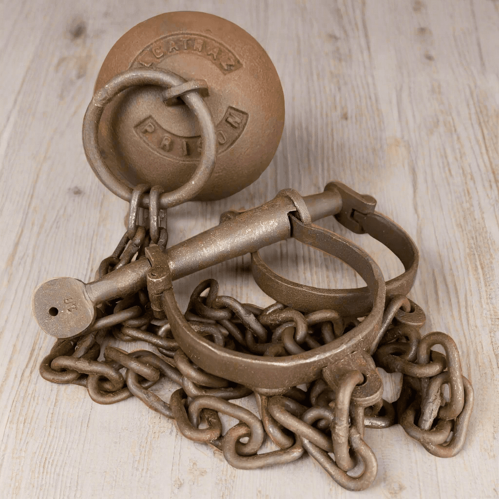 Alcatraz Prison San Francisco Cast Iron Working Ball & Chain Leg Irons ...