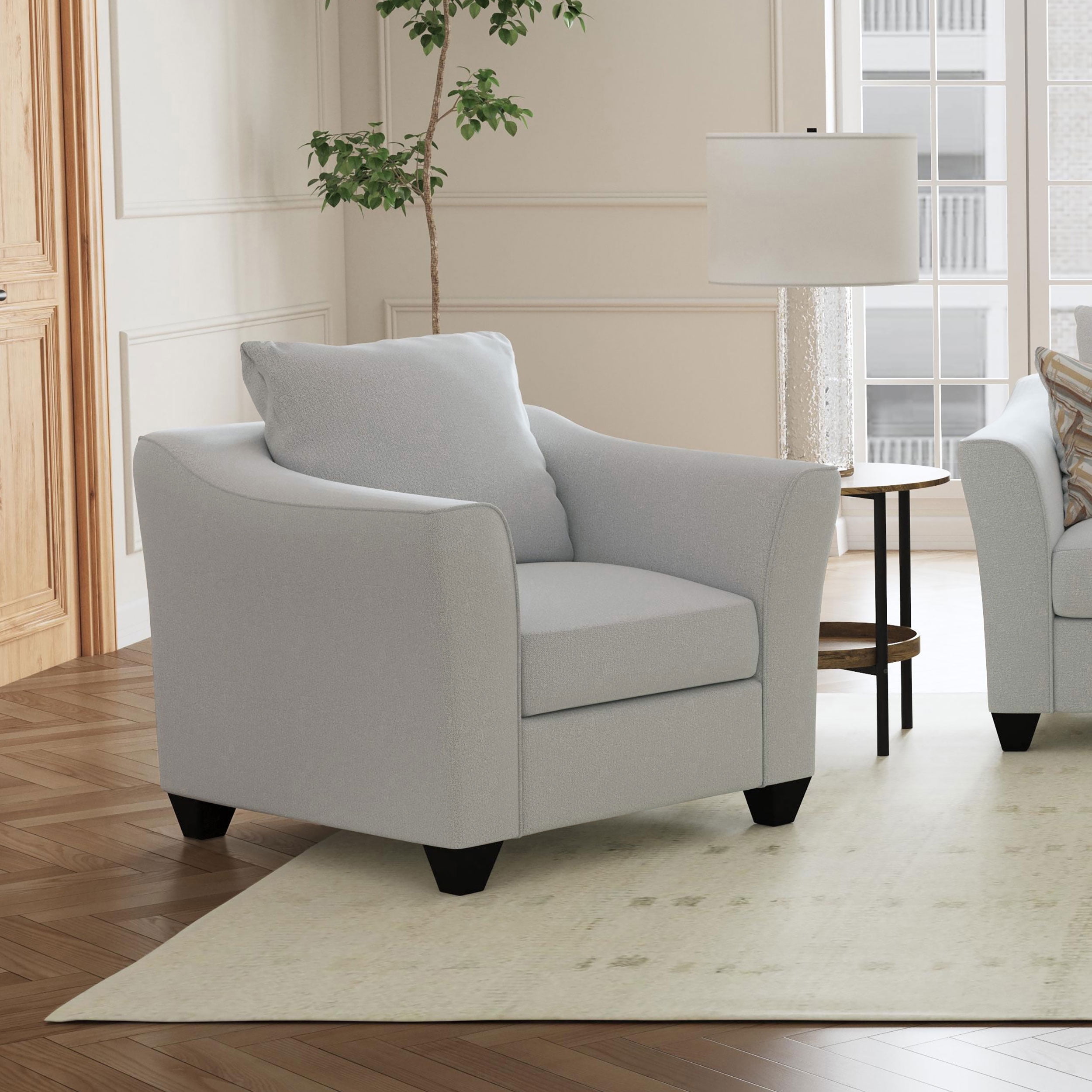 Alcazar Grey Mist Accent Chair - 39" Upholstered Armchair for Living ...