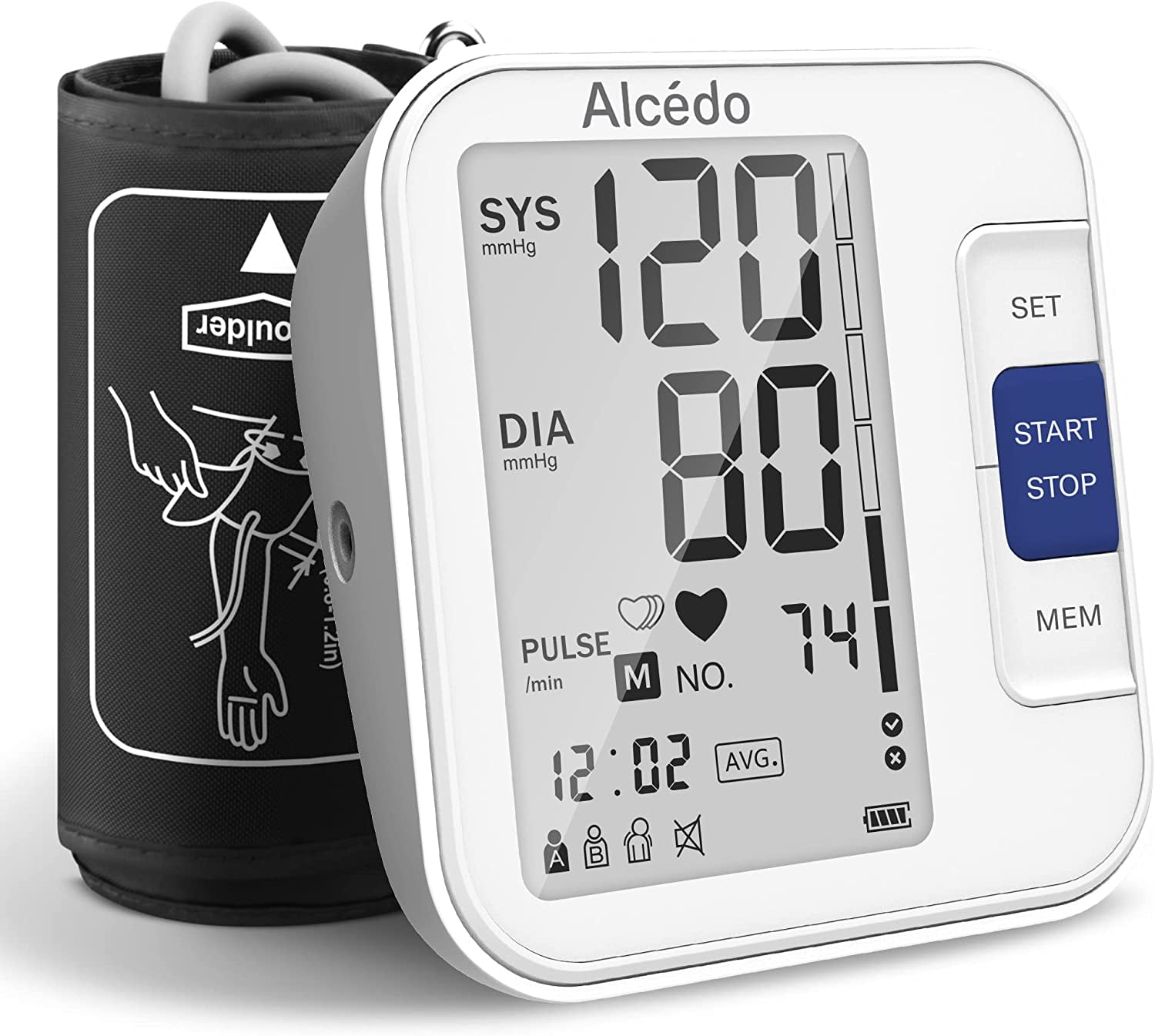 Alcedo Blood Pressure Monitor Automatic Digital Upper Arm Cuff LCD ...