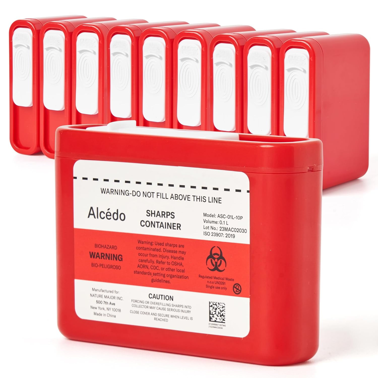 Alcedo Portable Sharps Container for Travel and Home Use (10-Pack ...