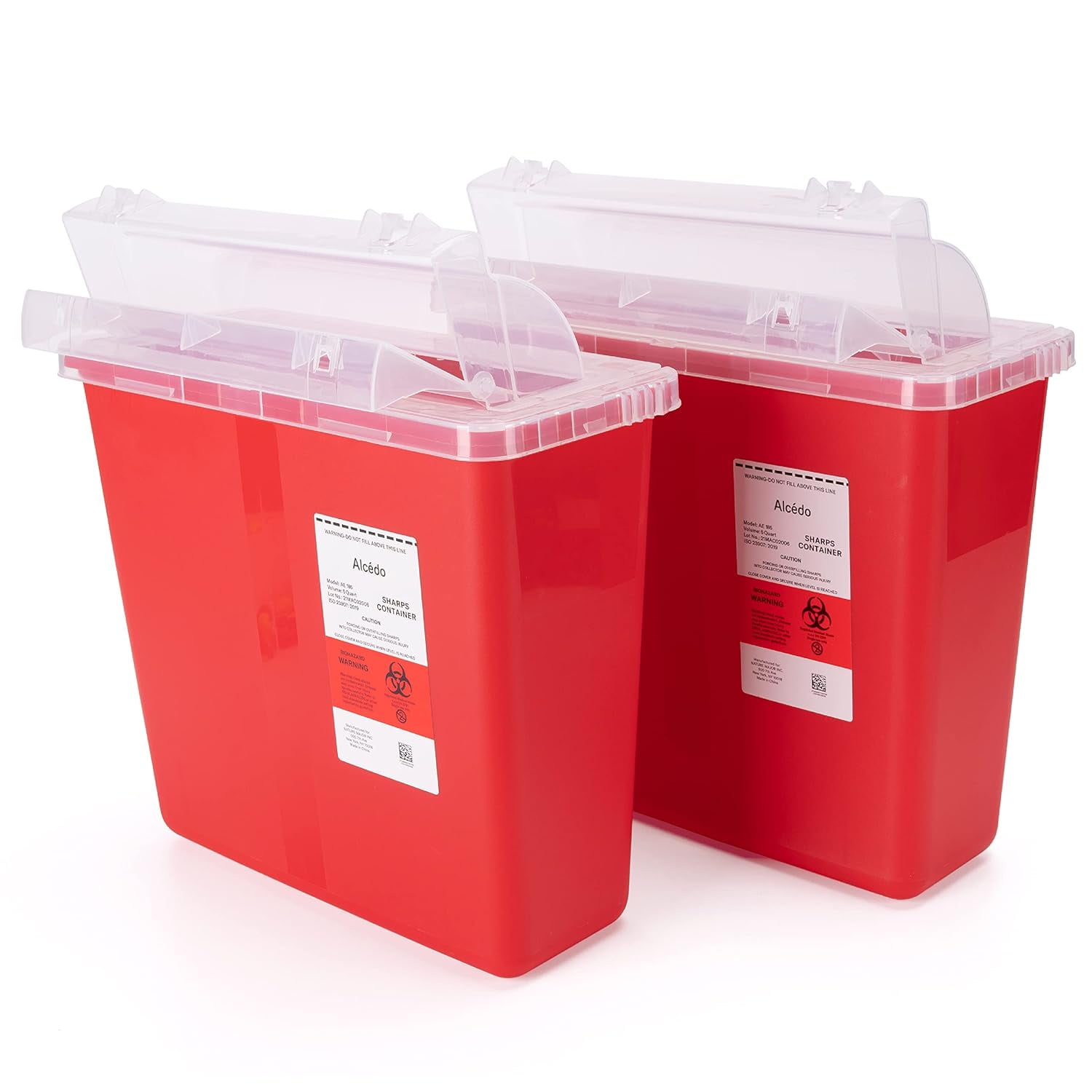 Alcedo Sharps Container for Home and Professional Use 5 Quart (2 Pack ...