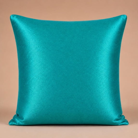 Alchemic Living Set of 2 Aqua Luxurious Soft Silky Satin Rectangle ...