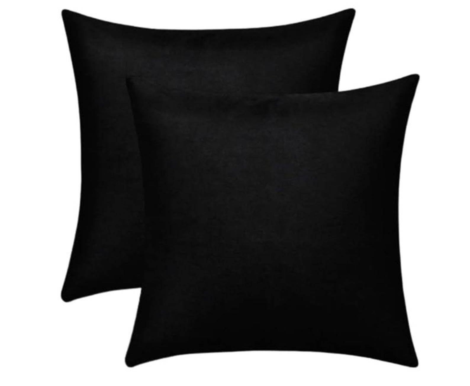 Alchemic Living Set of 2 Black Luxurious Soft Velvet Rectangle Pillow ...