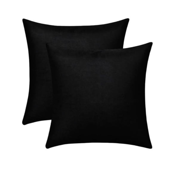 Alchemic Living Set of 2 Black Luxurious Soft Velvet Rectangle Pillow ...