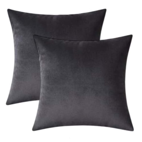 Alchemic Living Set of 2 Charcoal Luxurious Soft Quality Velvet ...