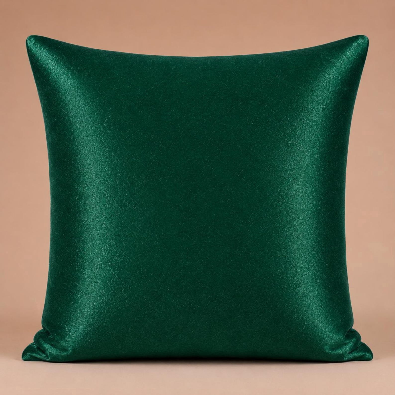 Alchemic Living Set of 2 Dark Green Luxurious Soft Silky Satin ...