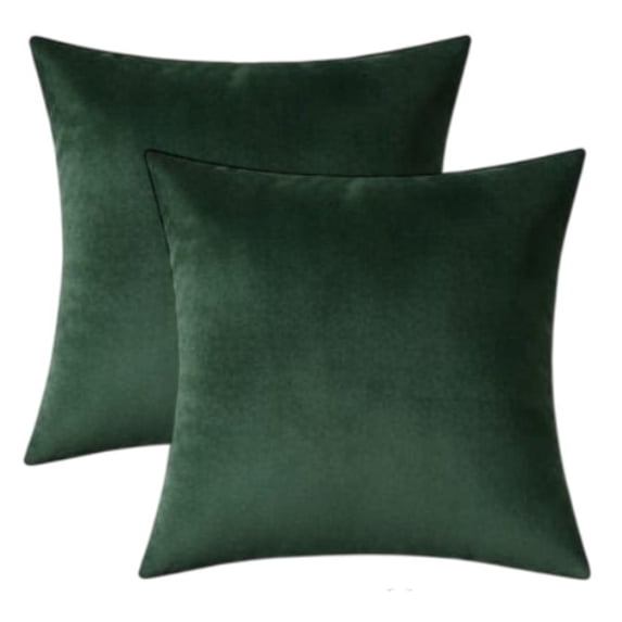 Alchemic Living Set of 2 Forest Green Luxurious Soft Velvet Pillow ...