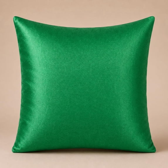 Alchemic Living Set of 2 Leaf Green Luxurious Soft Silky Satin Pillow ...