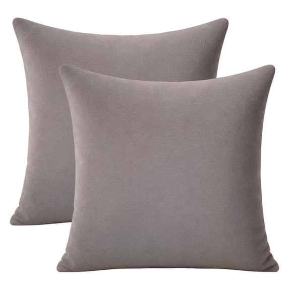 Alchemic Living Set of 2 Mushroom Taupe Luxurious Soft Velvet Rectangle ...