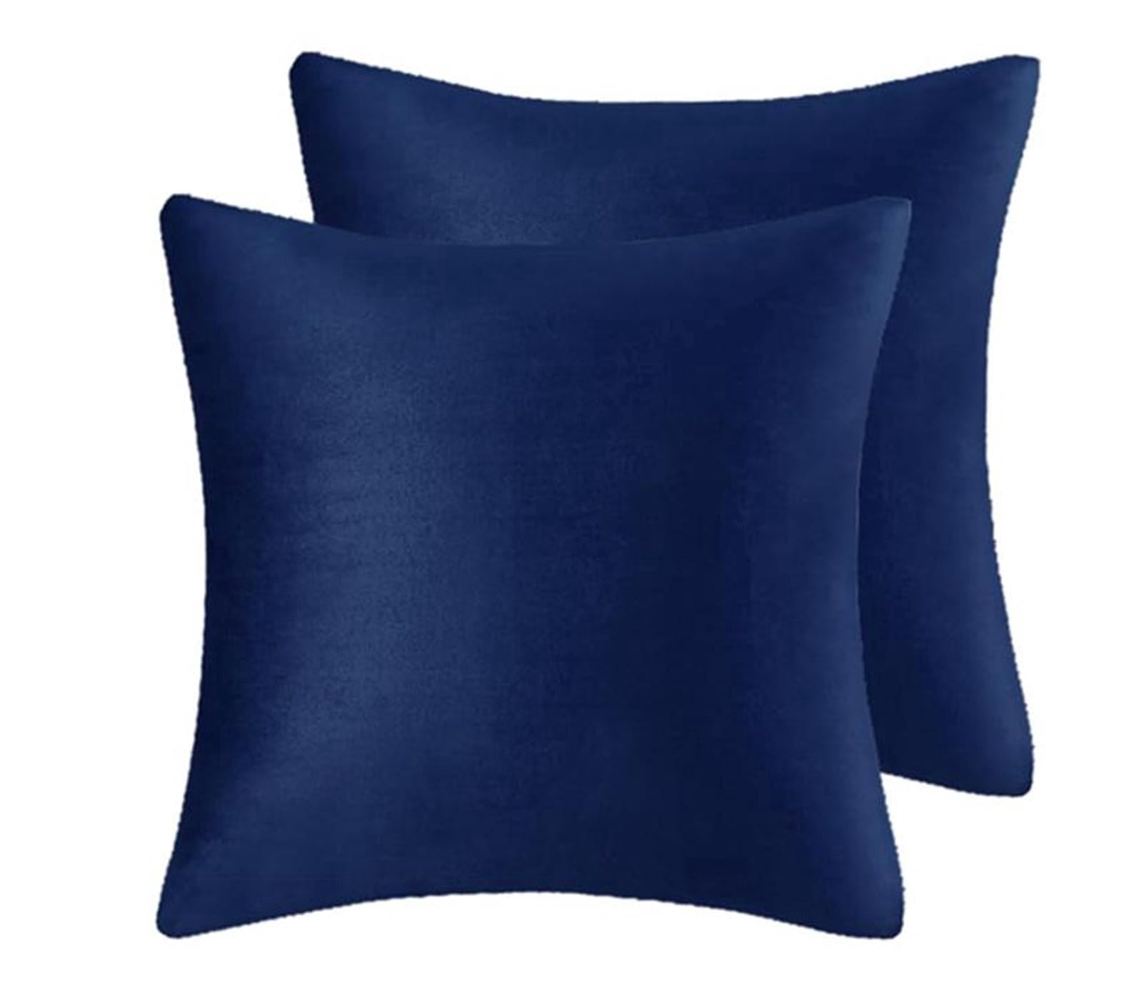 Alchemic Living Set of 2 Navy Blue Luxurious Soft Velvet Rectangle ...