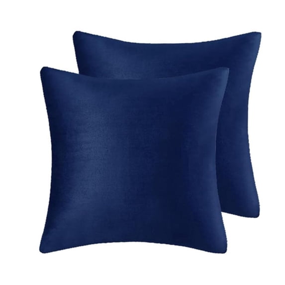 Alchemic Living Set of 2 Navy Blue Luxurious Soft Velvet Rectangle ...