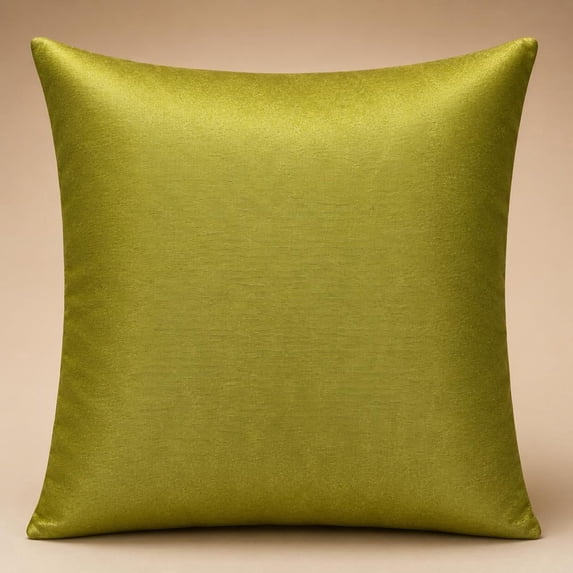 Alchemic Living Set of 2 Olive Mustard Luxurious Soft Silky Satin ...
