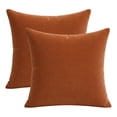 Alchemic Living Set of 2 Orange Luxurious Soft Velvet Pillow Covers ...