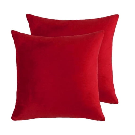 Alchemic Living Set of 2 Red Luxurious Soft Velvet Rectangle Pillow ...