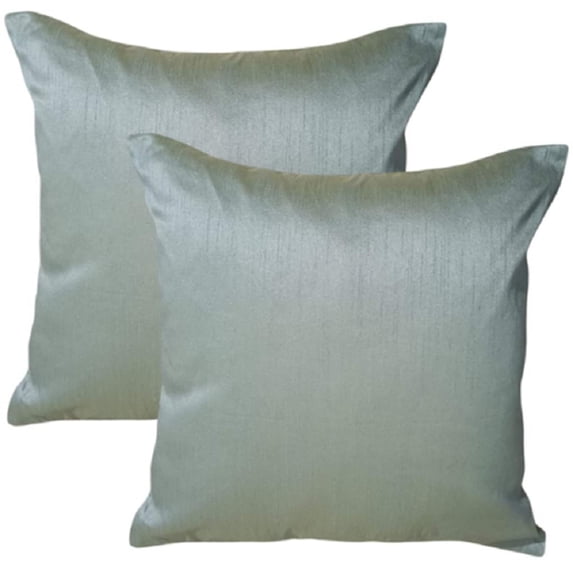 Alchemic Living Set of 2 Sage Green Luxurious Dupioni Art Slub Silk ...