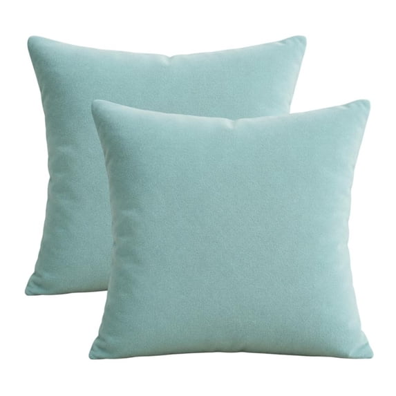 Alchemic Living Set of 2 Seafoam Blue Luxurious Soft Velvet Rectangle ...
