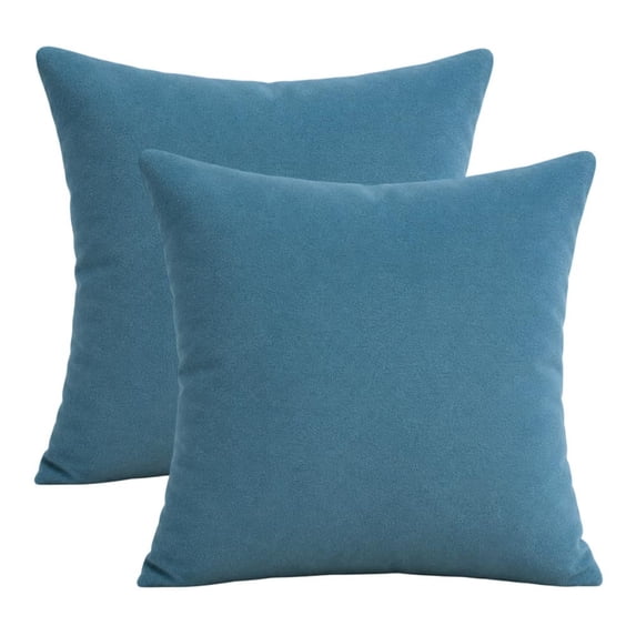 Alchemic Living Set of 2 Steel Blue Luxurious Soft Velvet Rectangle ...